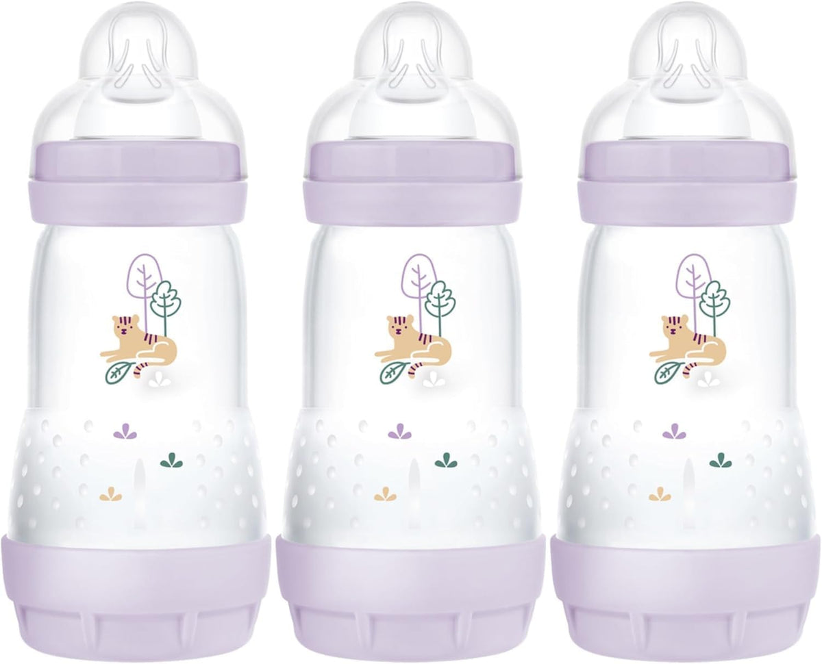 MAM Anti-Colic Bottle 260ml x 3Pack - Lilac — Pram Centre Derry