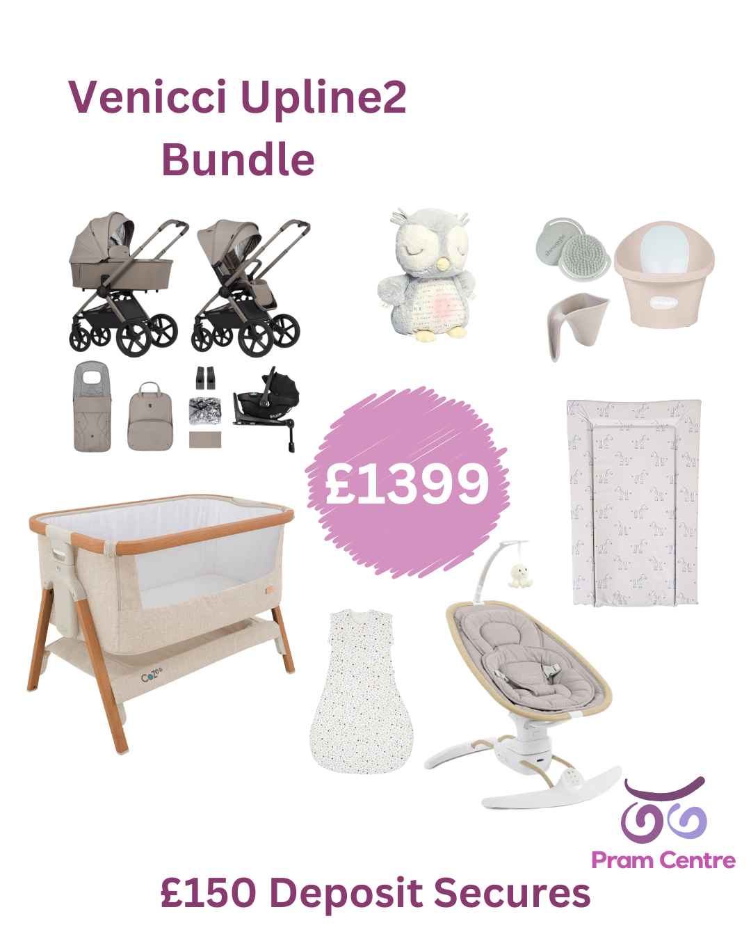 Venicci Upline2 Premium £1399 Bundle Secure with £100 Deposit - Instor — Pram Centre Derry